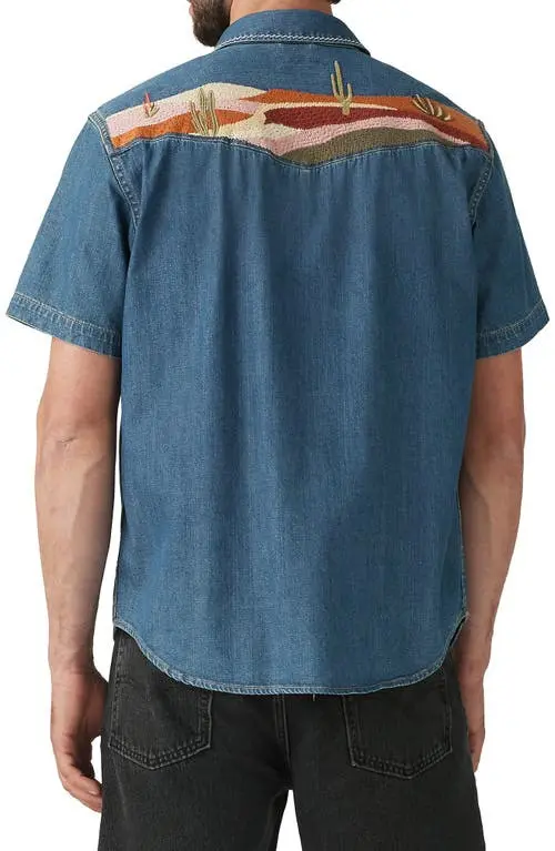 Levi'S Embroidered Short Sleeve Snap Up Western Shirt